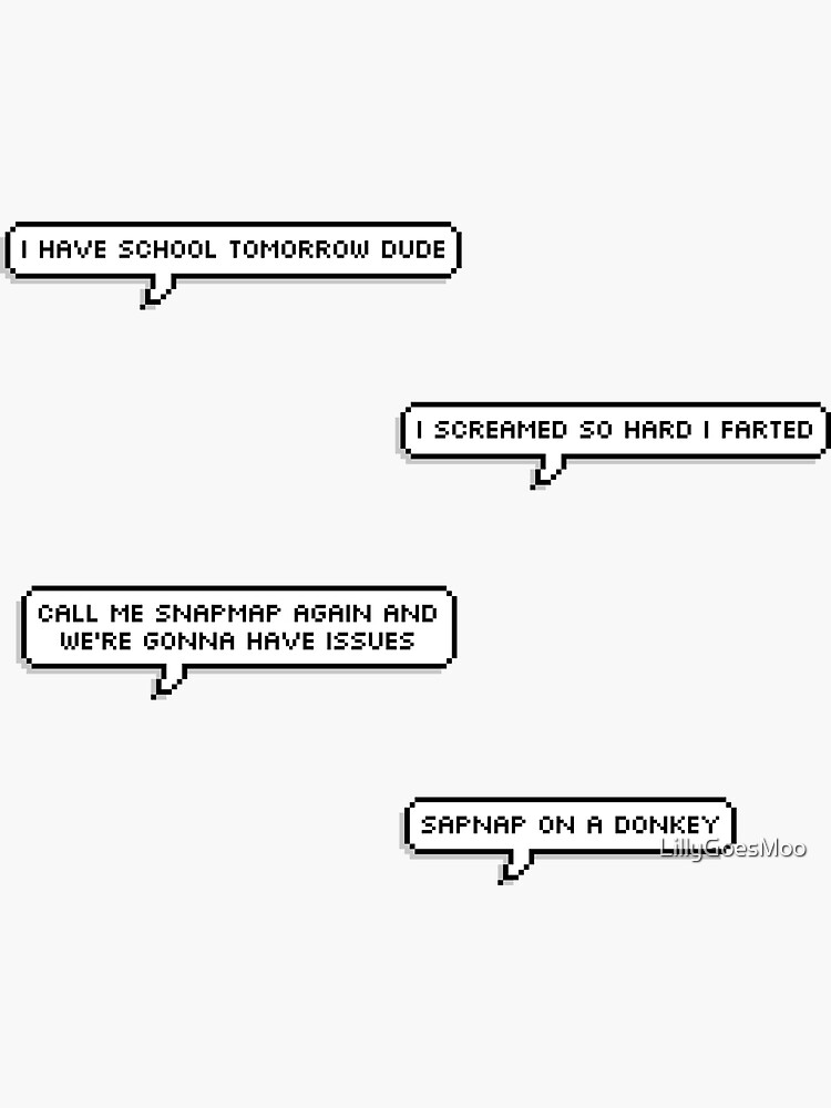 "Sapnap Quotes Sticker Pack" Sticker for Sale by LillyGoesMoo | Redbubble