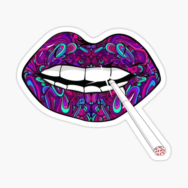 "Trippy smoking mouth" Sticker for Sale by CEDdesign | Redbubble