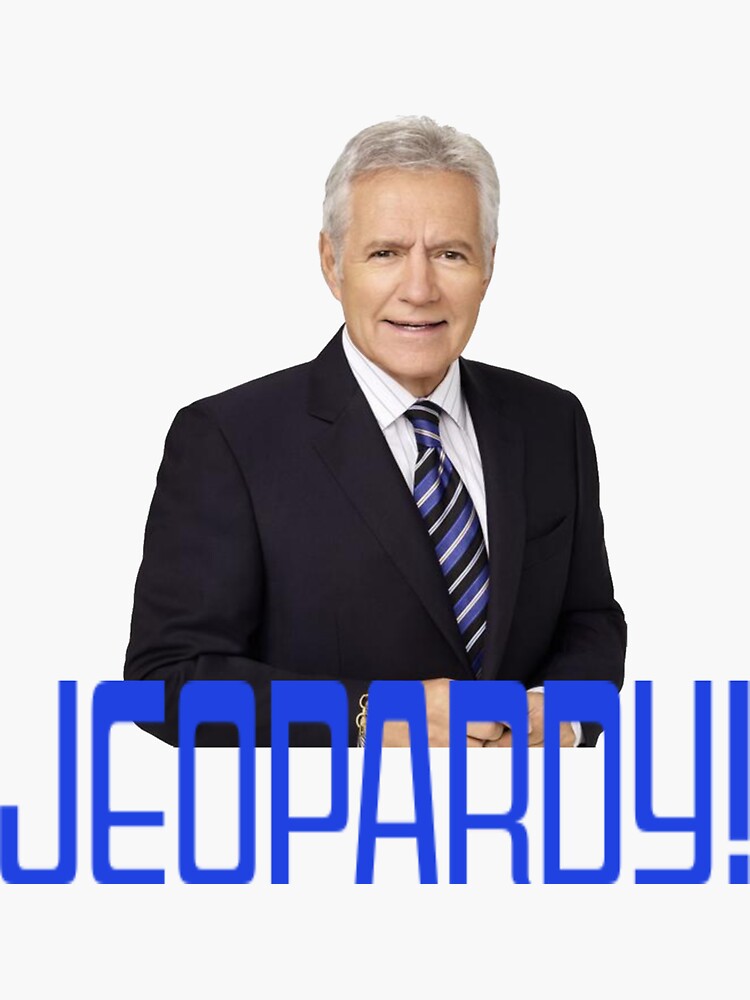 "Alex Trebek Jeopardy!" Sticker for Sale by 5M-SM | Redbubble