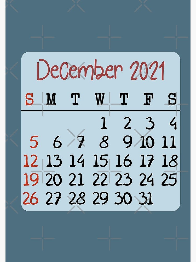 "Calendar 2021 December" Journal for Sale by OkihanaShop | Redbubble