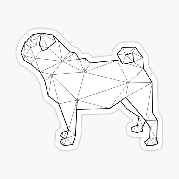 "Pug black line" Sticker for Sale by PlisaStudio | Redbubble