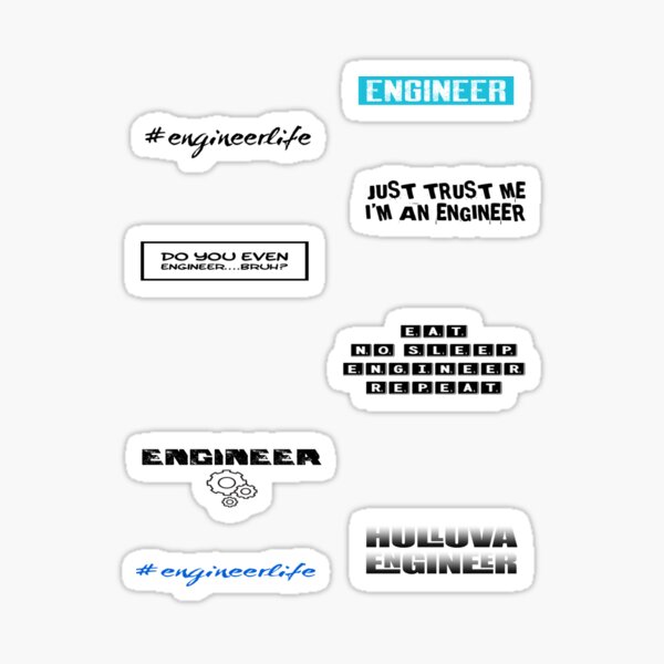 "Engineer Sticker Pack" Sticker for Sale by socialengineer | Redbubble