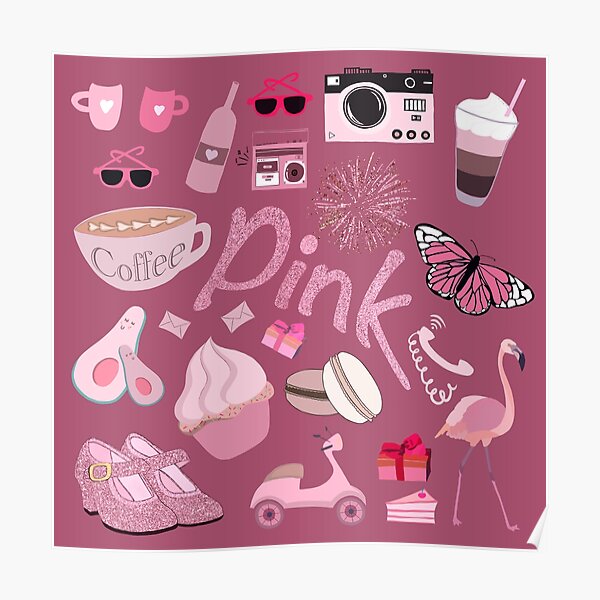 "Cute Pink Stuff" Poster for Sale by smoochugs | Redbubble