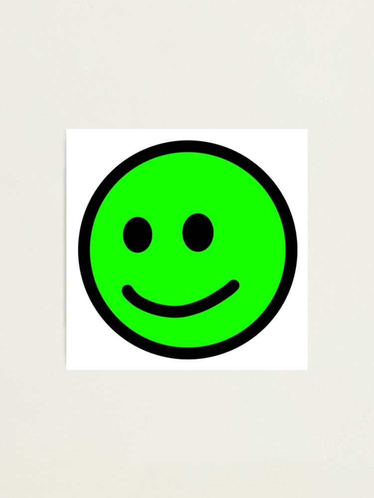 "Green Smiley Face" Photographic Print for Sale by StarCap7 | Redbubble