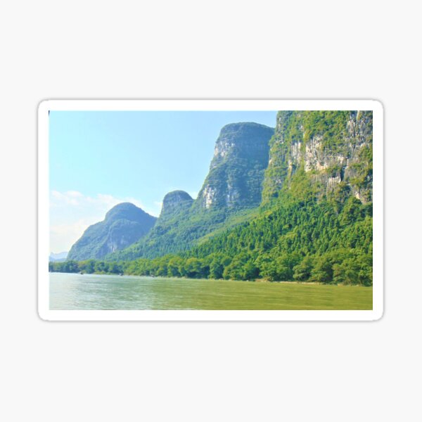 "Limestone Karst Hills Peaks Woodland View Guilin China" Sticker for ...
