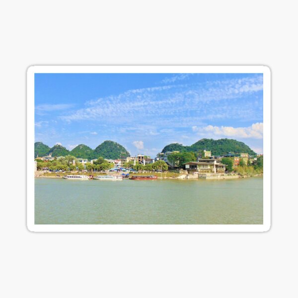 "Limestone Karst Hills View Guilin China" Sticker by flyingracoon ...