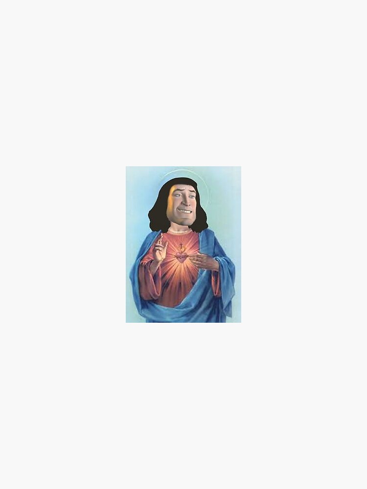 Pegatina «Shrek- Lord Farquaad- Jesus meme» de milkymoonuwu | Redbubble