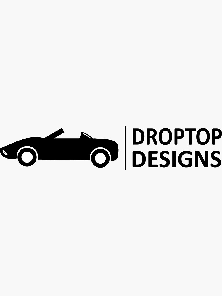 "DropTop Designs Basic Logo" Sticker by DropTopDesigns | Redbubble