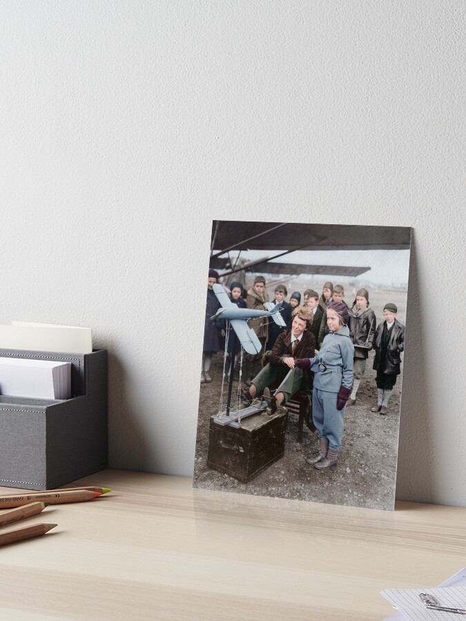 "Amelia Earhart Gives a Flying Lesson (1933) - Colorized" Art Board ...