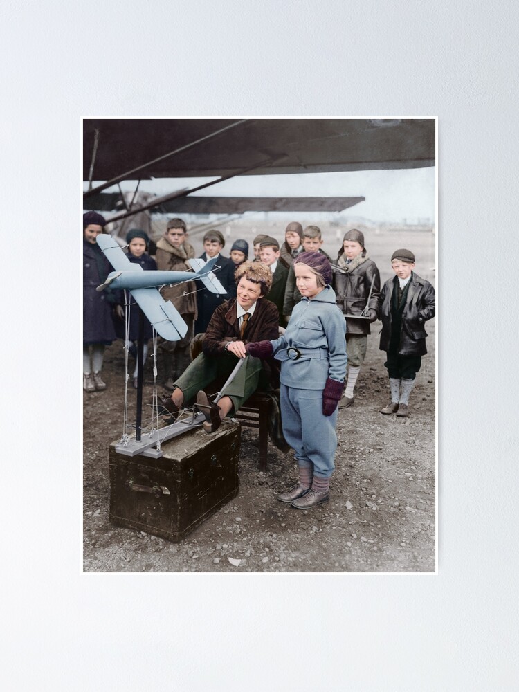 "Amelia Earhart Gives a Flying Lesson (1933) - Colorized" Poster for ...