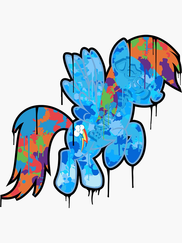 Pegatina «Silueta de graffiti de Rainbow Dash - MLP FiM» de -Panda ...