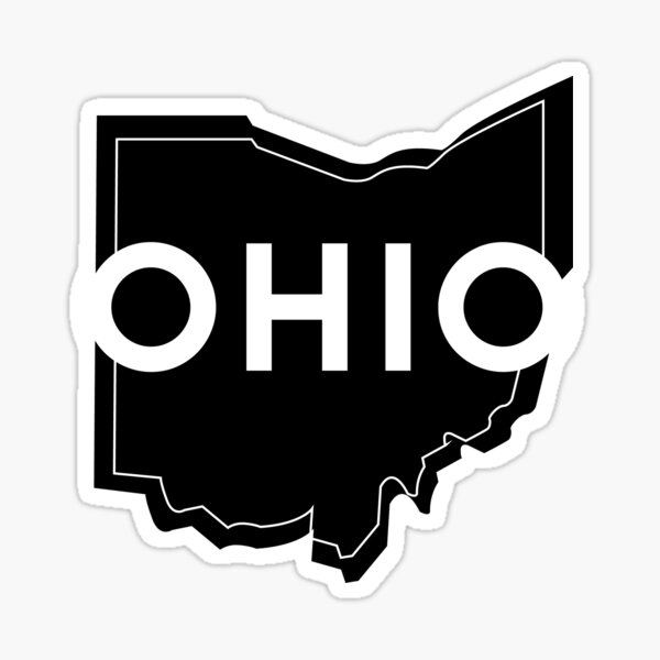 "Bold Ohio Outline - Black" Sticker for Sale by gracehertlein | Redbubble