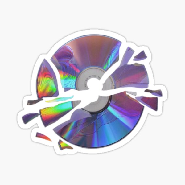 "Broken CD" Sticker for Sale by kaaaaasey | Redbubble