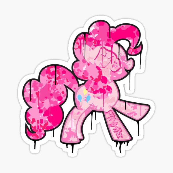 "Pinkie Pie Graffiti Silhouette - MLP FiM" Sticker for Sale by -Panda ...