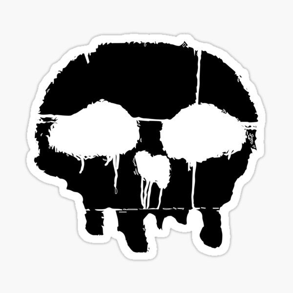 "black skull face" Sticker by Sterkut | Redbubble