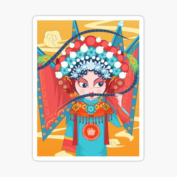 "Peking Opera Cartoon Characters" Sticker for Sale by dream1983 | Redbubble