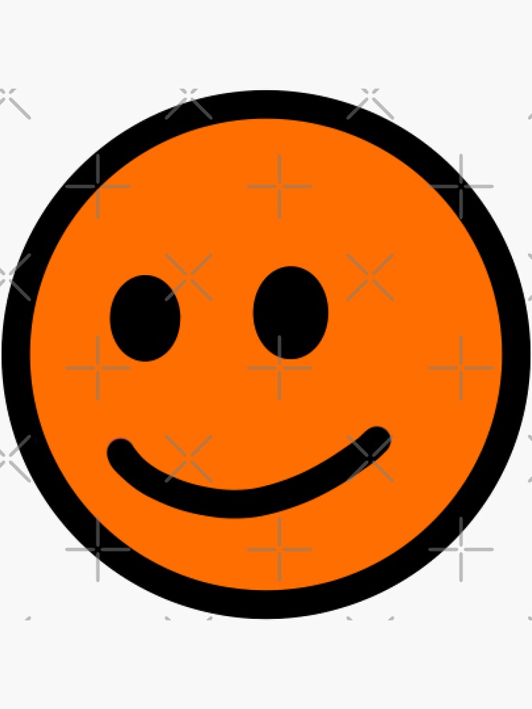 "Orange Smiley Face" Sticker for Sale by StarCap7 | Redbubble