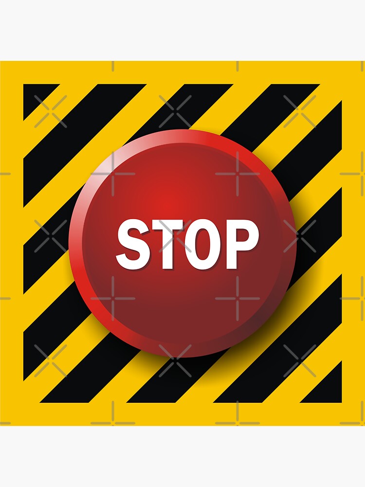 "Stop Button" Sticker by HopelessSurfer | Redbubble