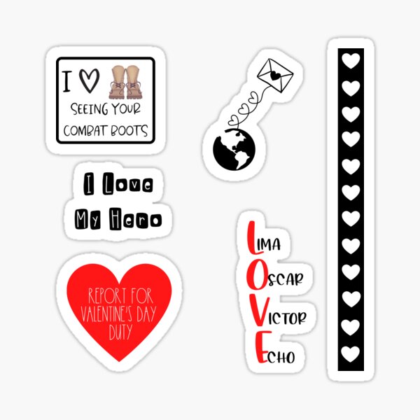 "Military Spouse Valentine' Day Stickers" Sticker by AW101 | Redbubble