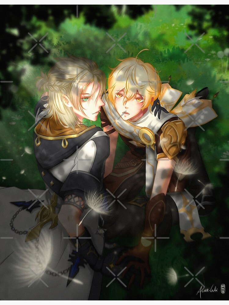Póster «Impacto de Genshin: Albedo x Aether» de kulumi | Redbubble