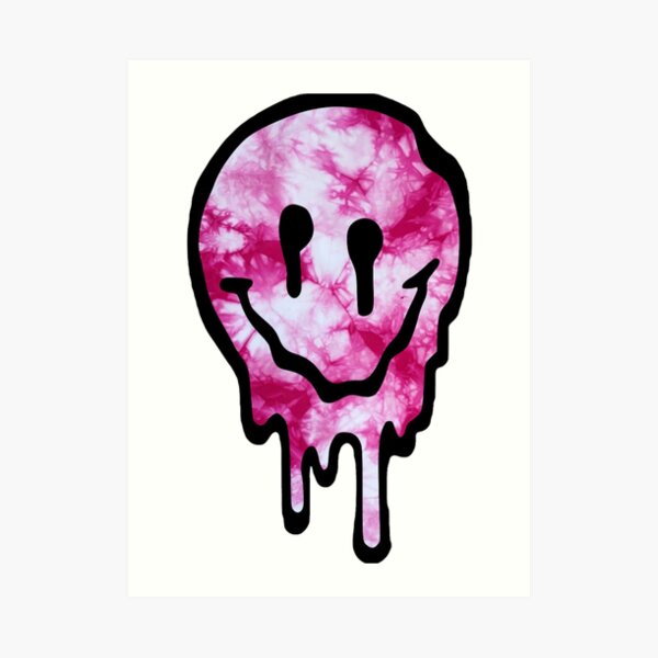 "Pink Tie Dye Drippy Smiley Face" Art Print by lolsammy910 | Redbubble