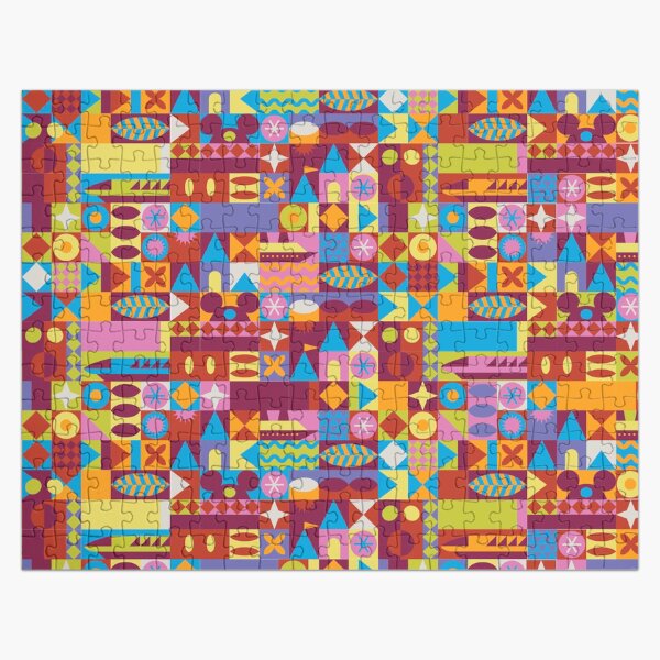 "Retro Color Blocks" Jigsaw Puzzle for Sale by jinigo1 | Redbubble