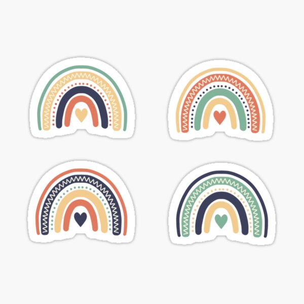 " Boho Rainbows - Bohemian" Sticker by lolalistic | Redbubble