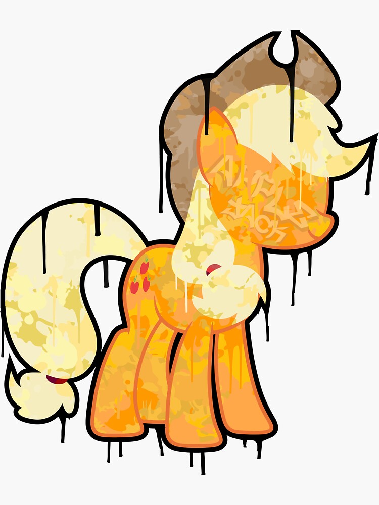Applejack Graffiti Silhouette Mlp Fim Sticker For Sale By Panda Monium Redbubble
