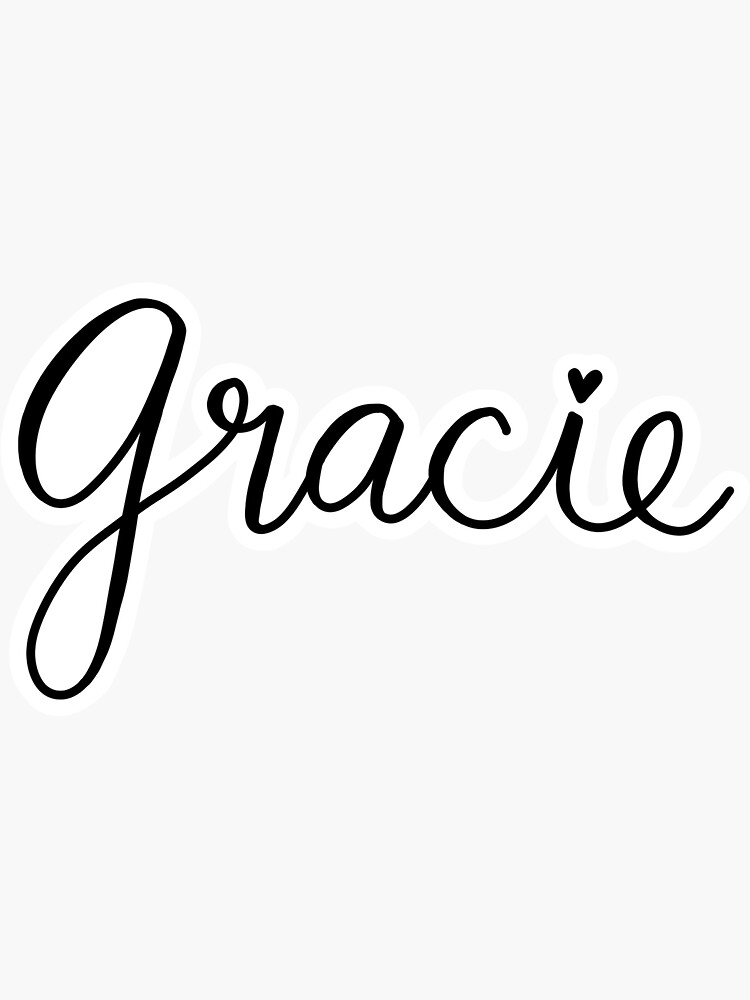 "Calligraphy Gracie Name Sticker" Sticker for Sale by natalieeastes ...