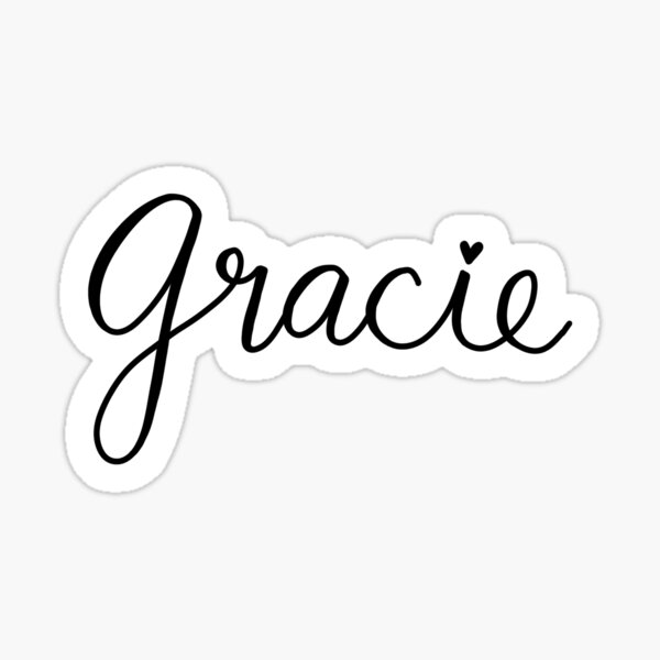 "Calligraphy Gracie Name Sticker" Sticker for Sale by natalieeastes ...