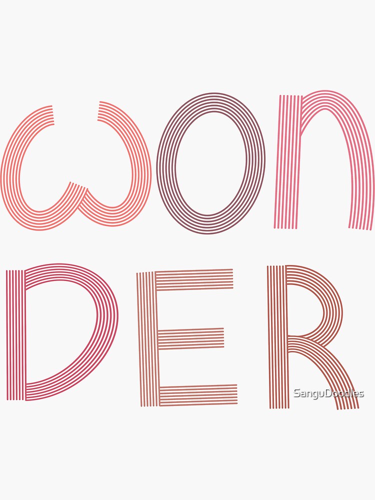 "Wonder" Sticker for Sale by SanguDoodles | Redbubble