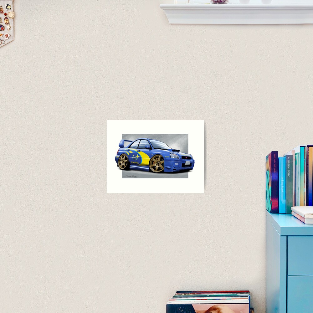 "Cartooned Subaru Impreza STI Rally Car" Art Print for Sale by ...