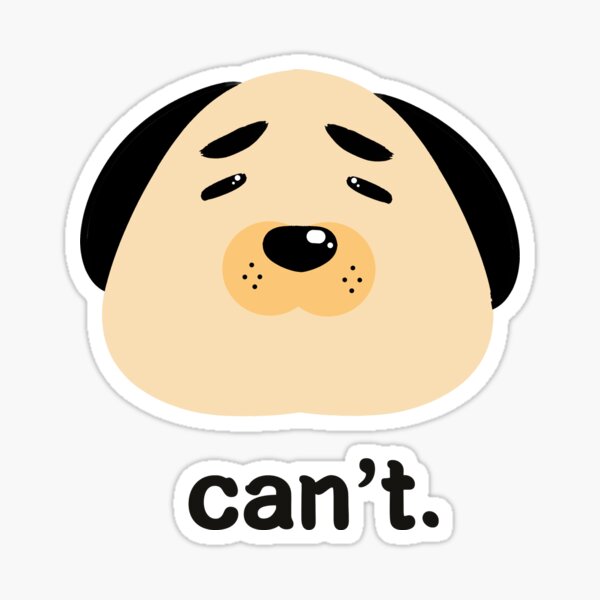 "Sad Dog" Sticker by origamibiru | Redbubble