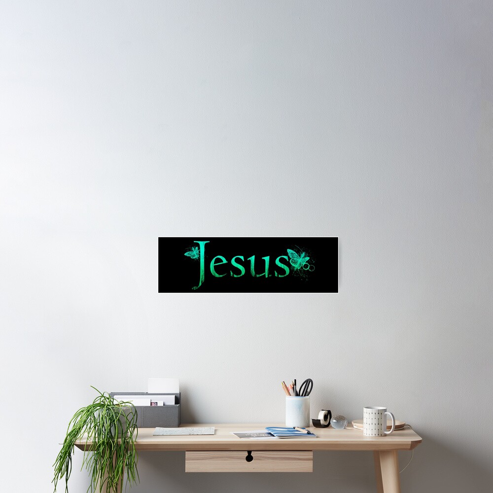 "Jesus - Green color" Poster by NissaArt | Redbubble