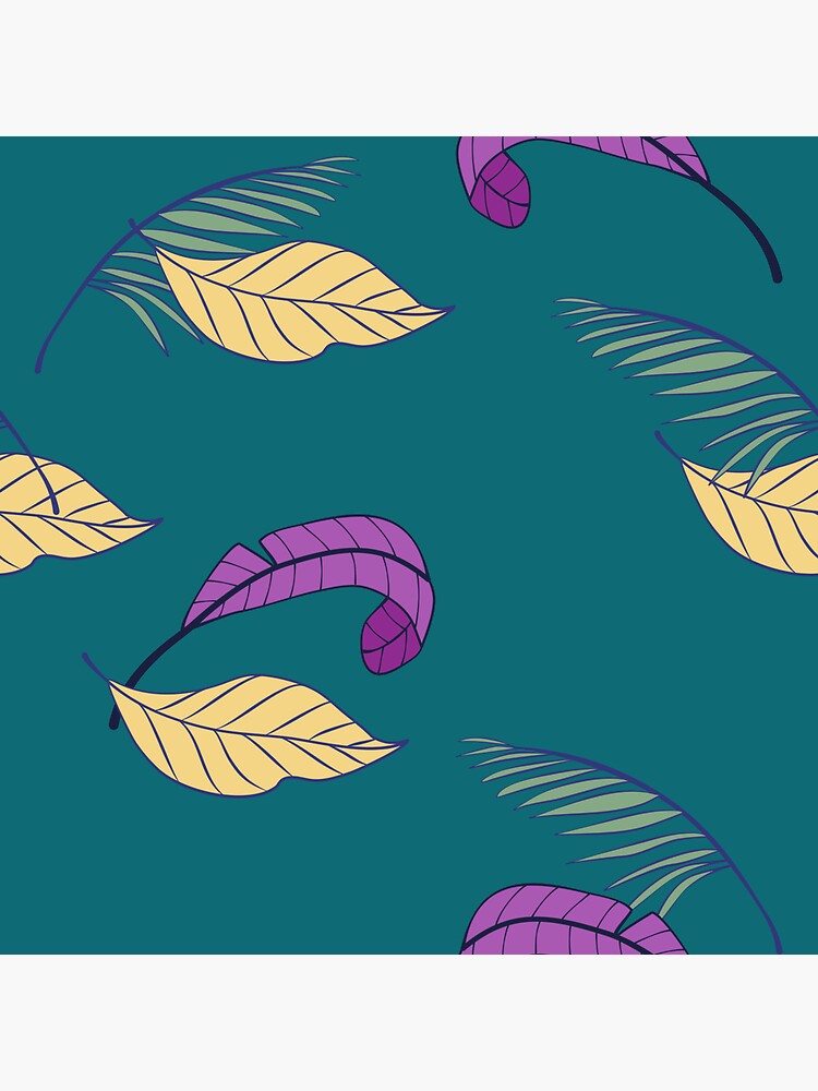 "Simple Leafy artwork on blue-green background" Sticker for Sale by ...