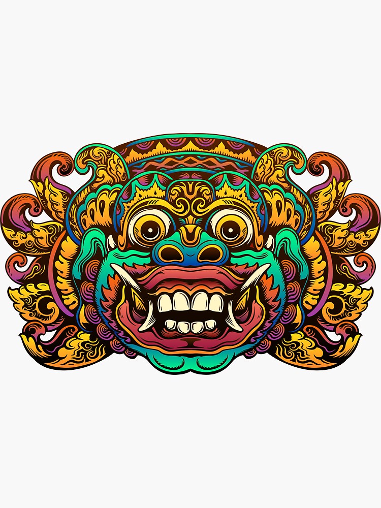 "Barong Bali Mask" Sticker by hnsstudio | Redbubble