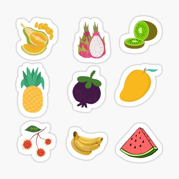 "Thai Fruit Collection" Sticker by Scubaloppy | Redbubble