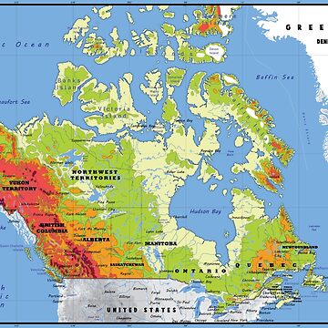 Physical Map Of Ontario Canada