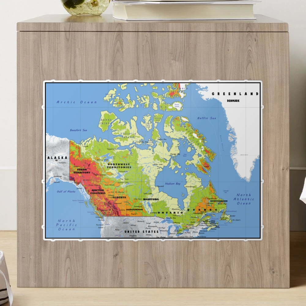 Canada Physical Map For Kids
