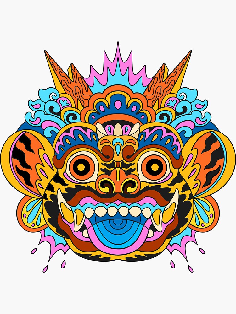 "Barong Macan Bali" Sticker for Sale by hnsstudio | Redbubble