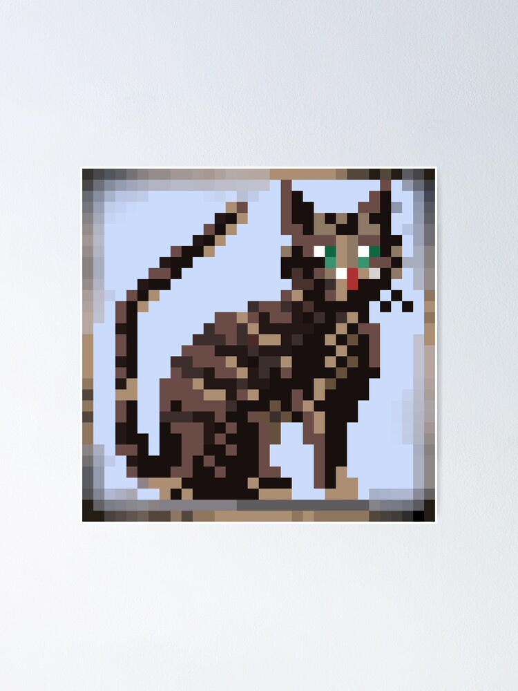 "Pixel Tabby Cat" Poster by maloiko | Redbubble