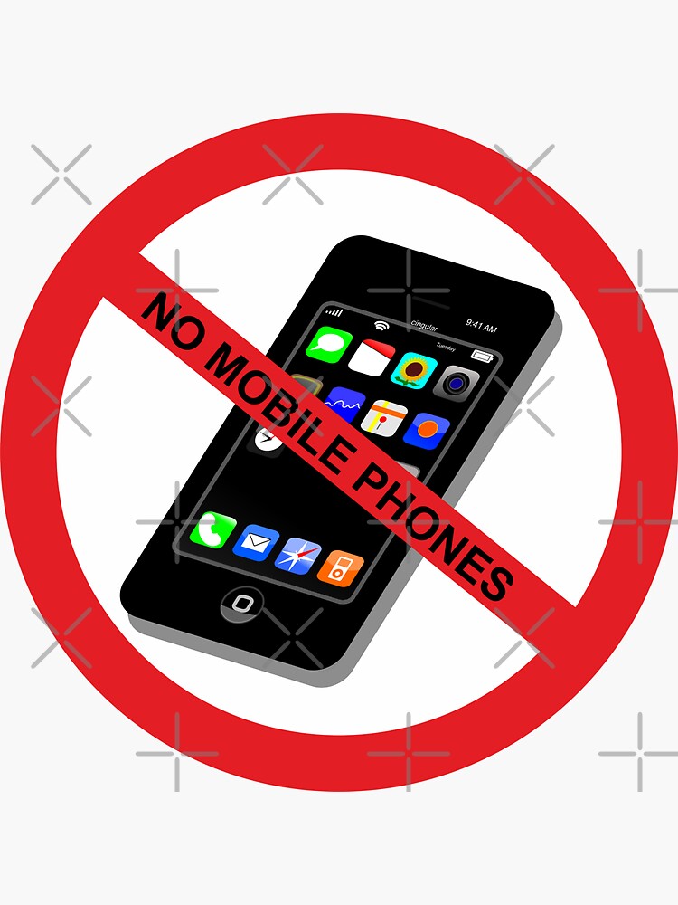 "No Mobile Phones" Sticker for Sale by TheMikis | Redbubble