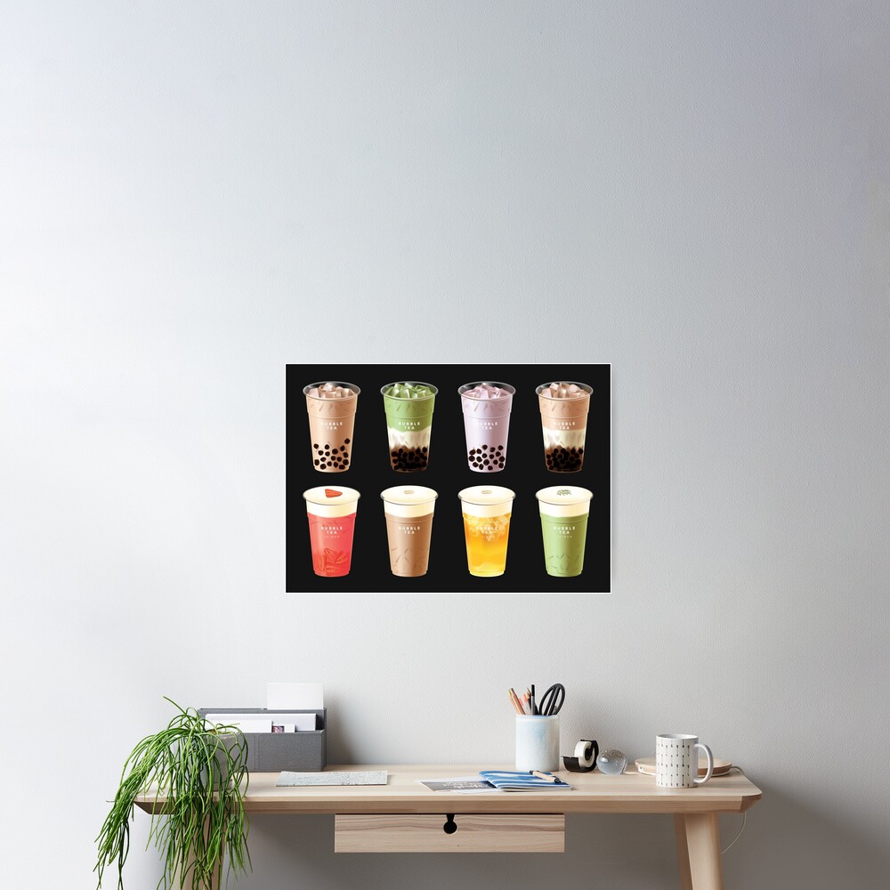 "Assorted Boba Milk Tea and Fruit Tea Set" Poster by NiftyTrinket ...