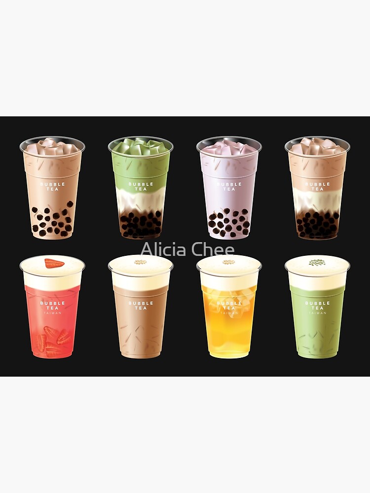 "Assorted Boba Milk Tea and Fruit Tea Set" Poster for Sale by Alicia ...