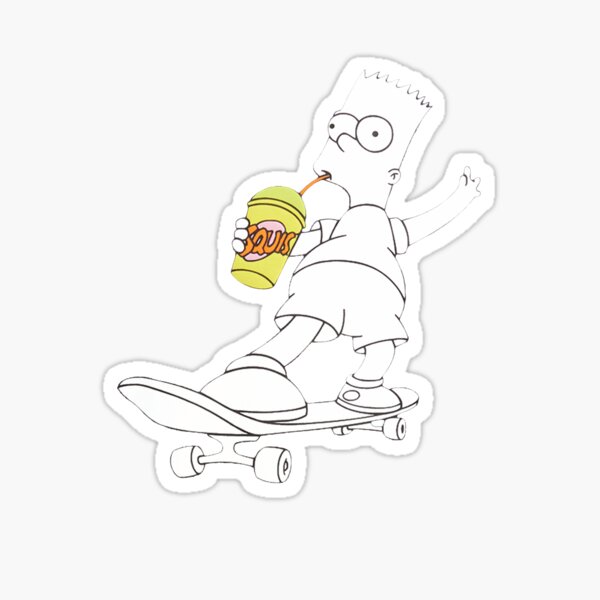 "Faded Skateboard Cartoon." Sticker by Ramkumar2806 | Redbubble