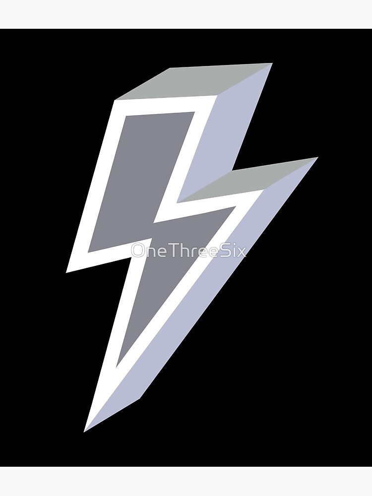 "Grey Lightning Bolt" Poster by OneThreeSix | Redbubble