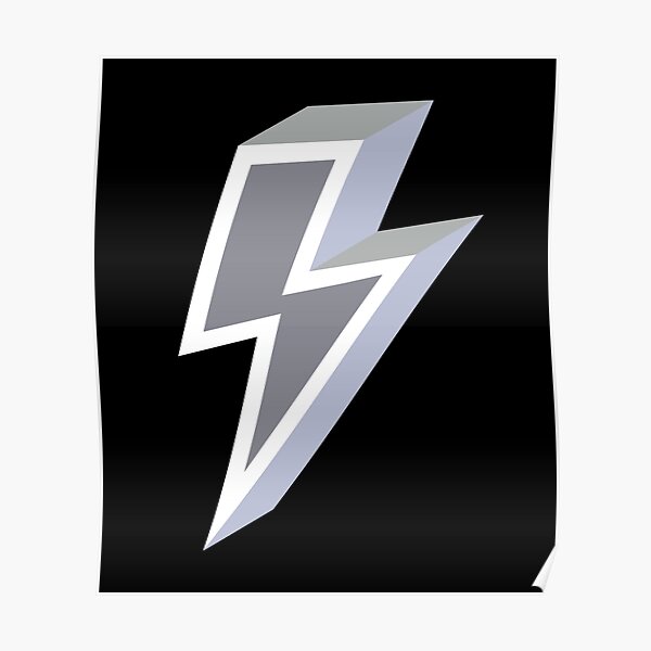 "Grey Lightning Bolt" Poster by OneThreeSix | Redbubble