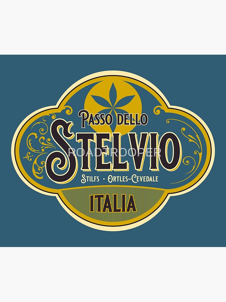 "Stelvio Pass Art Nouveau Original RoadTrooper T-Shirt + Sticker Design ...