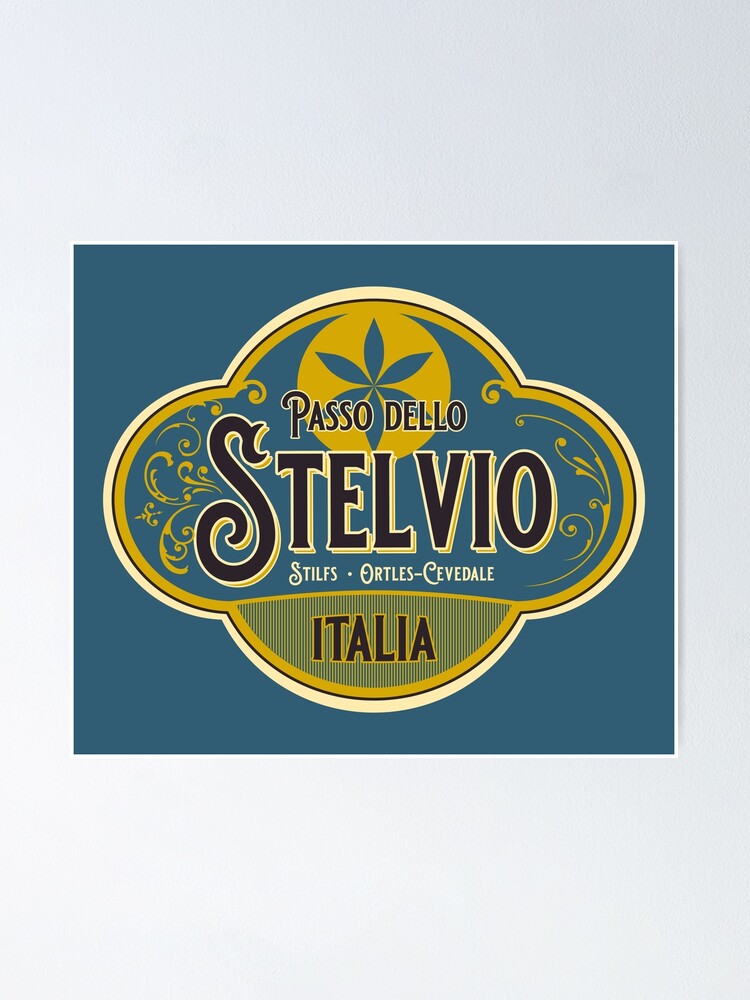 "Stelvio Pass Art Nouveau Original RoadTrooper T-Shirt + Sticker Design ...