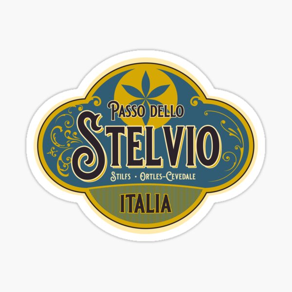 "Stelvio Pass Art Nouveau Original RoadTrooper T-Shirt + Sticker Design ...